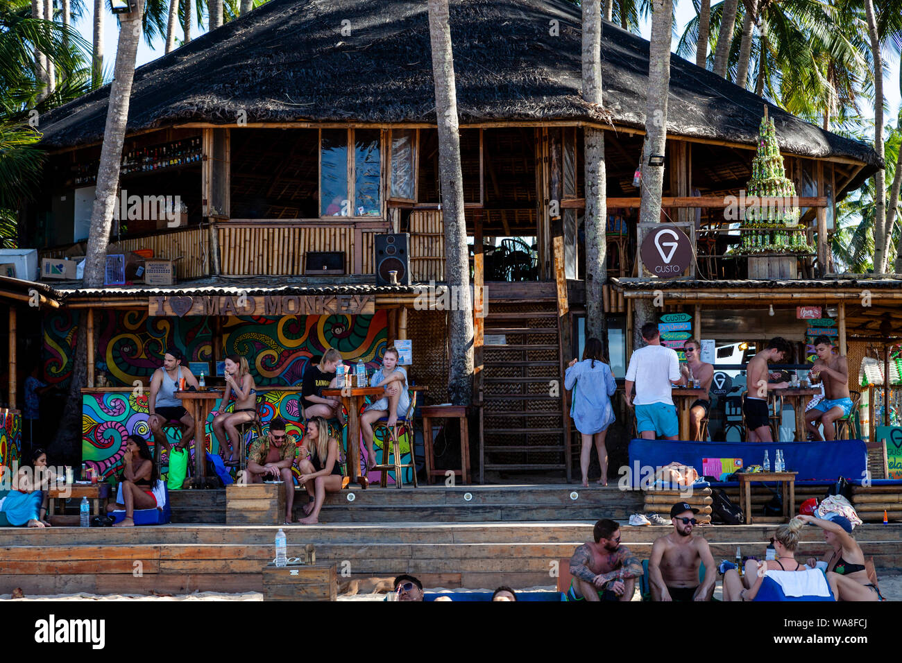 A Beachfront Cafe, Nacpan Beach, El Nido, Palawan Island, The ...