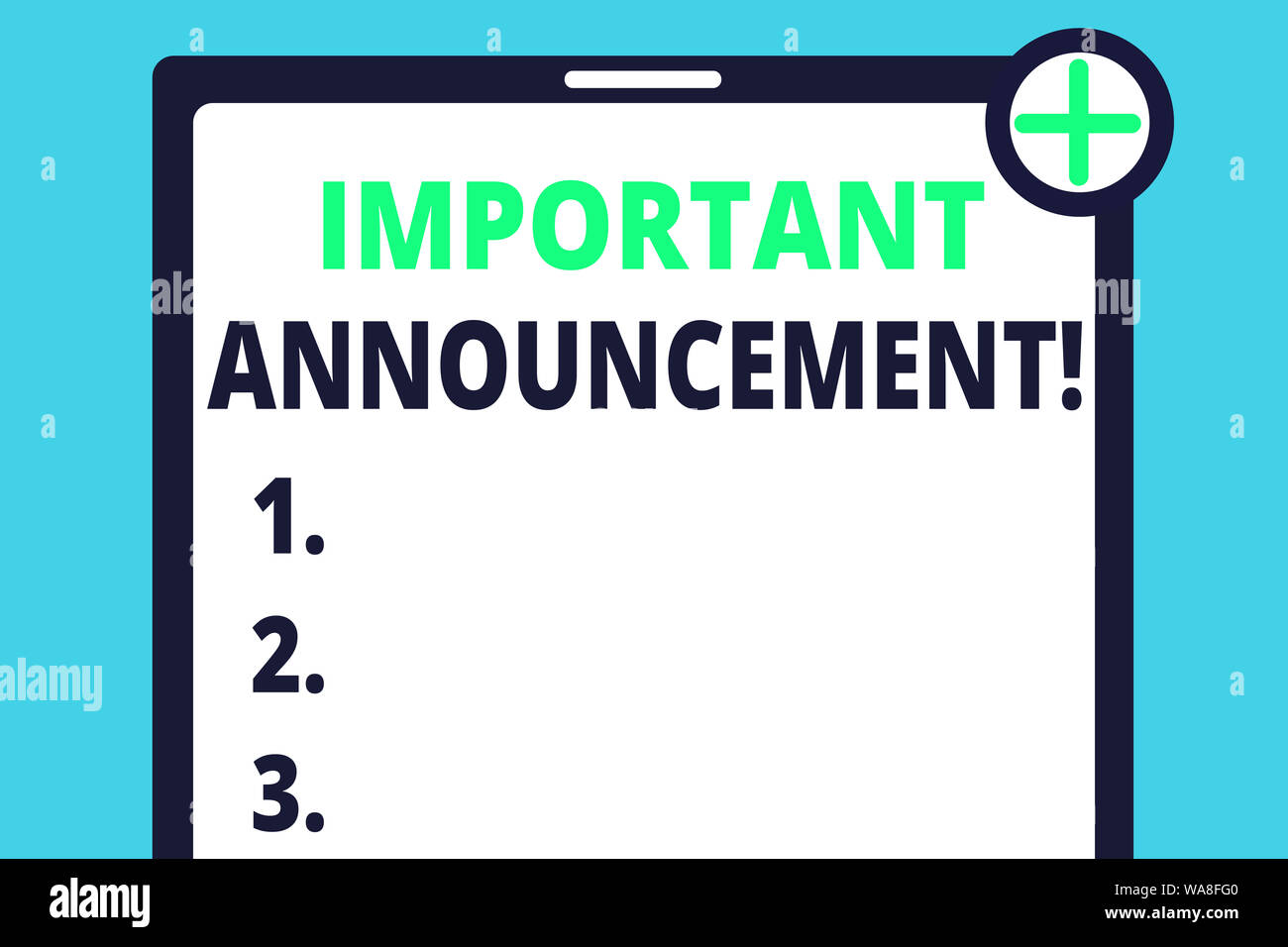 Handwriting text writing Important Announcement. Conceptual photo ...