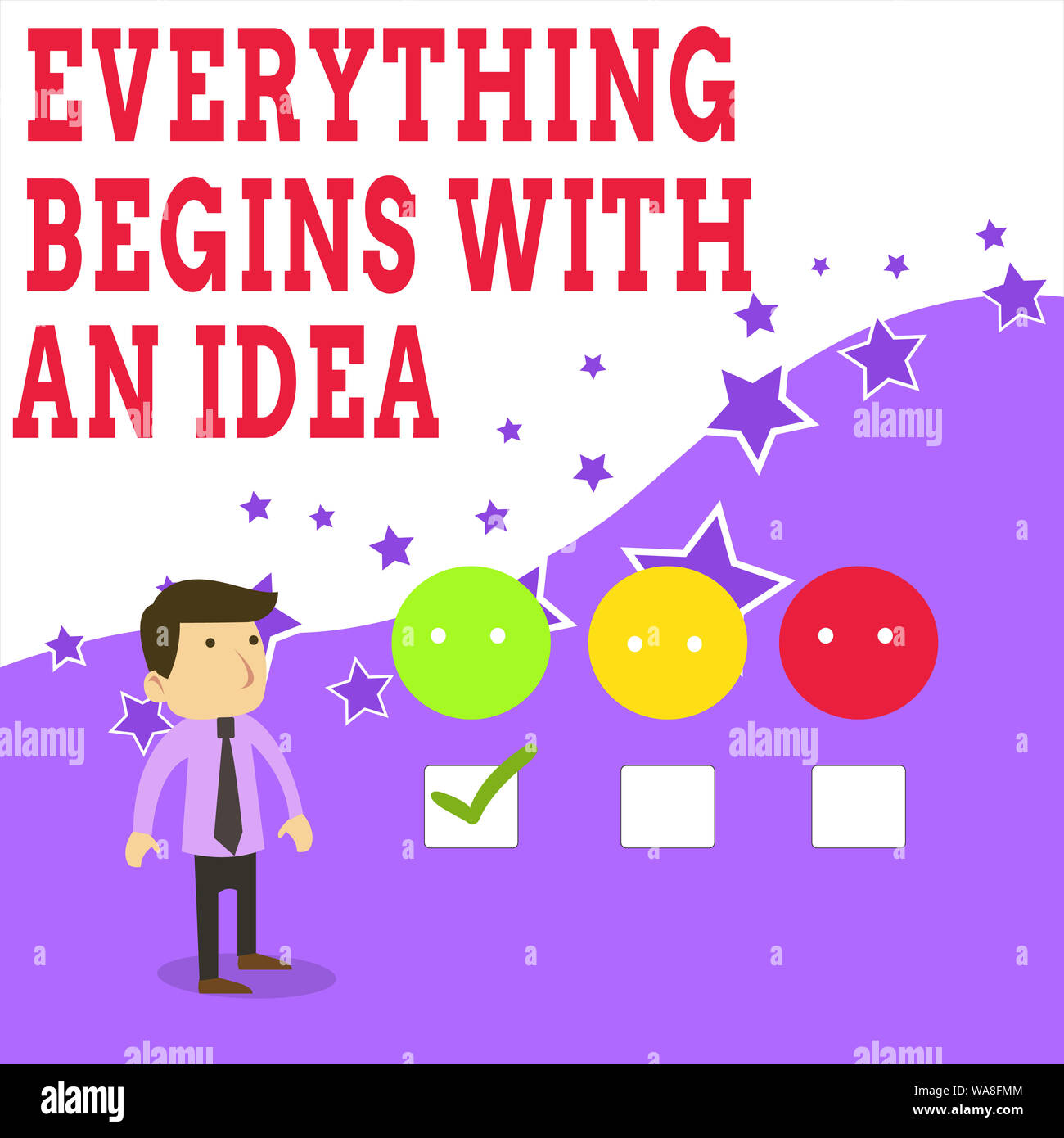 Text sign showing Everything Begins With An Idea. Business photo text ...