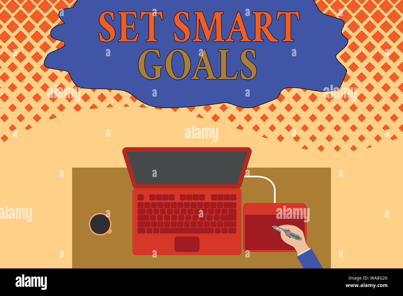 Writing note showing Set Smart Goals. Business concept for giving ...