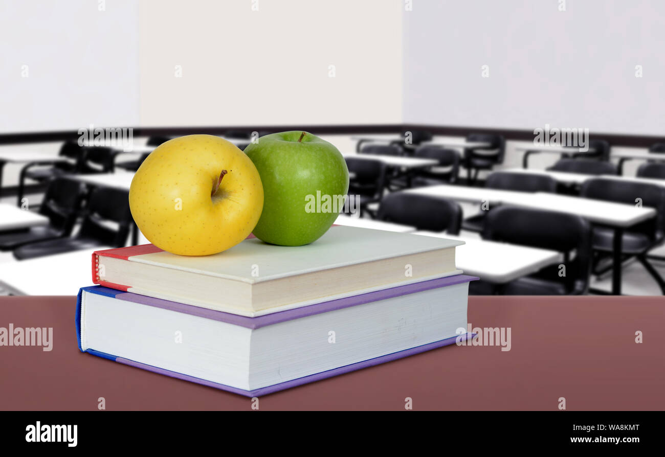 an empty classroom in the background with books for education design ...