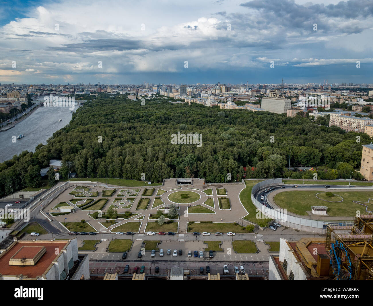 Aerial view of the city skyline in Moscow, Russia during the day Stock ...