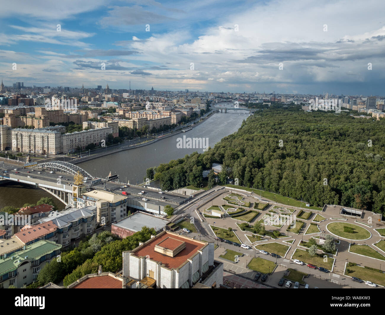 Aerial view of the city skyline in Moscow, Russia during the day Stock ...
