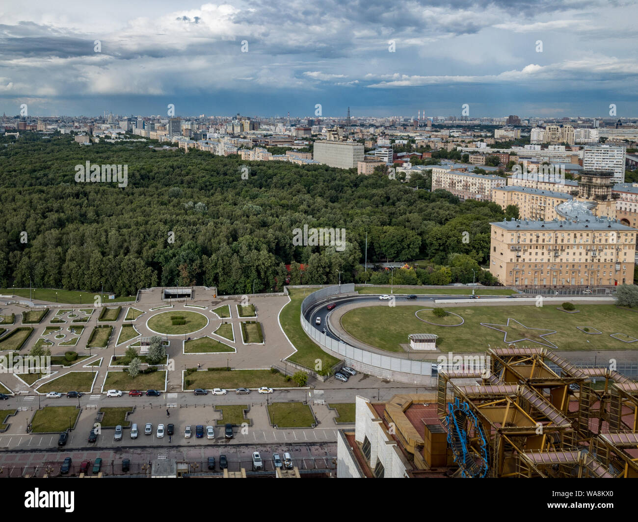 Aerial view of the city skyline in Moscow, Russia during the day Stock ...