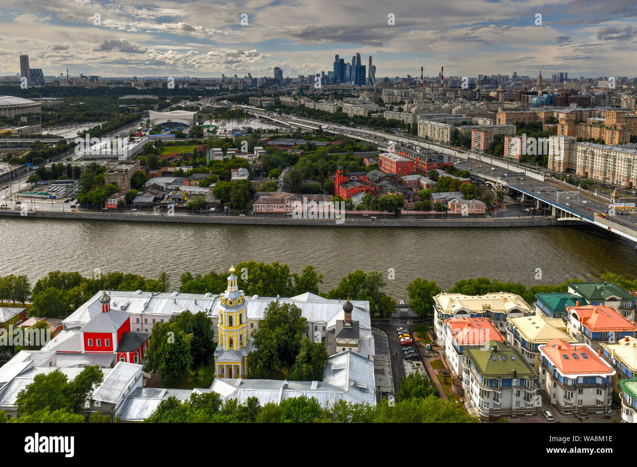 Aerial view of the city skyline in Moscow, Russia during the day Stock ...