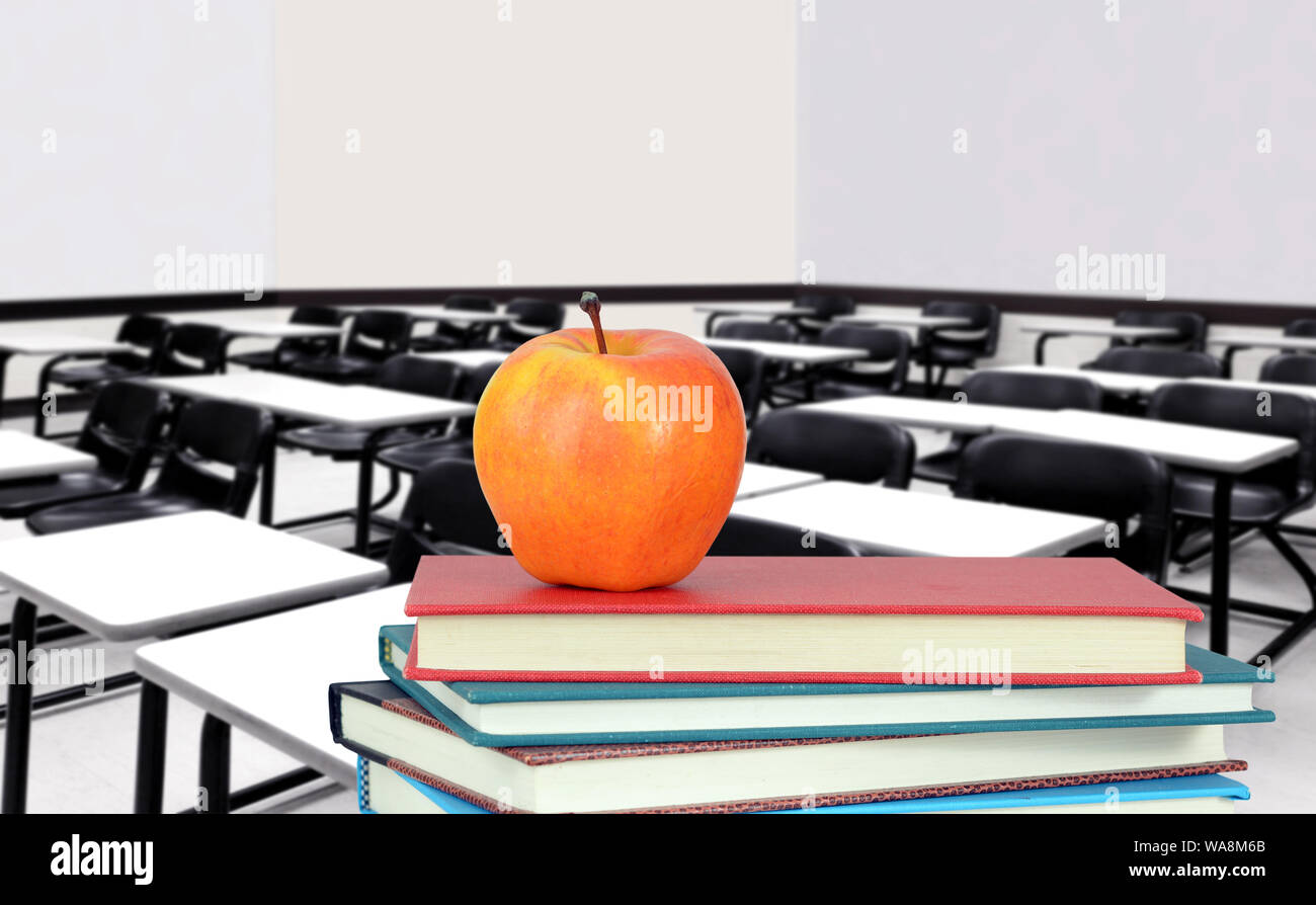 an empty classroom in the background with books for education design ...