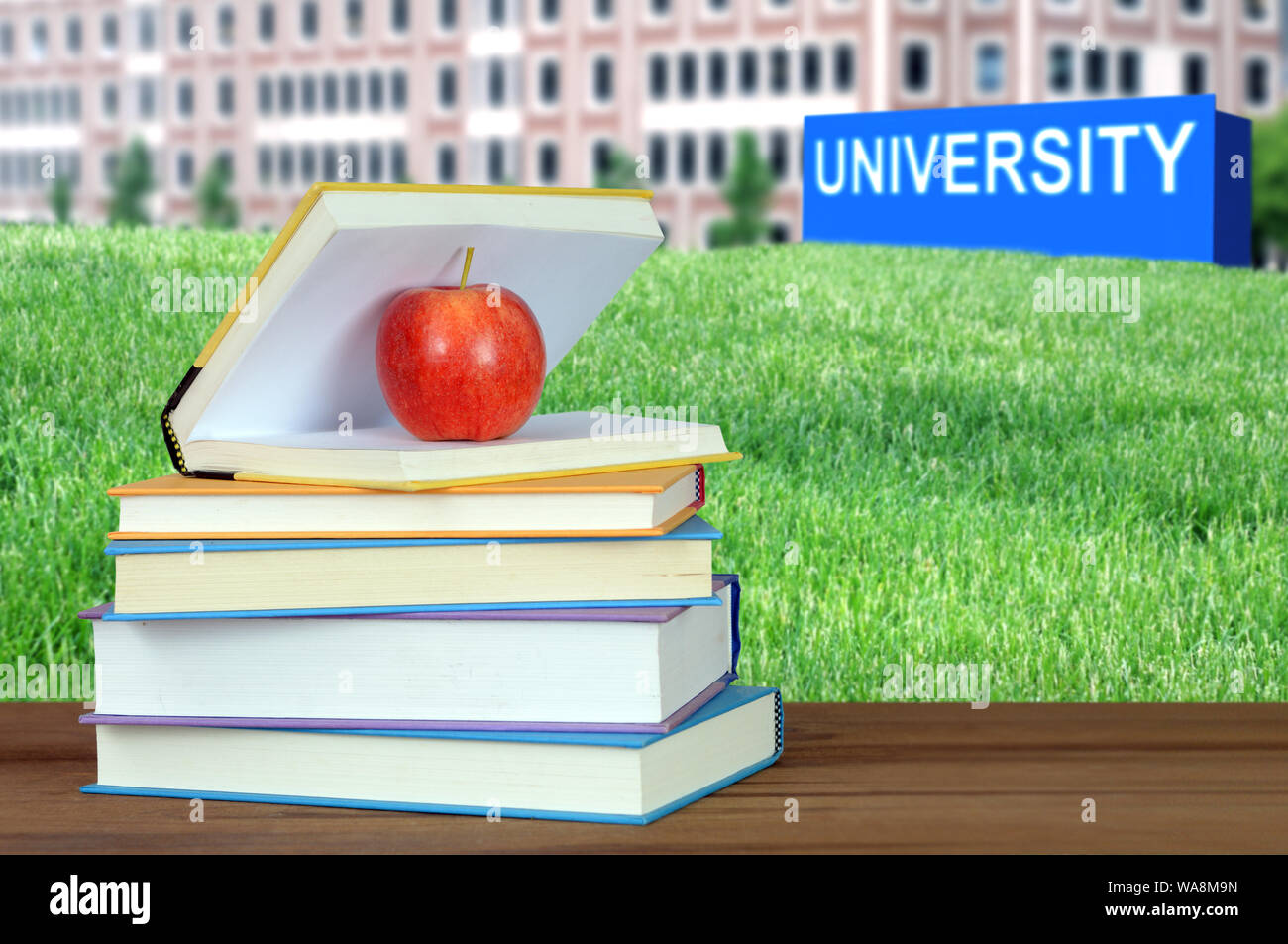 concept of higher education: book, campus, university Stock Photo - Alamy