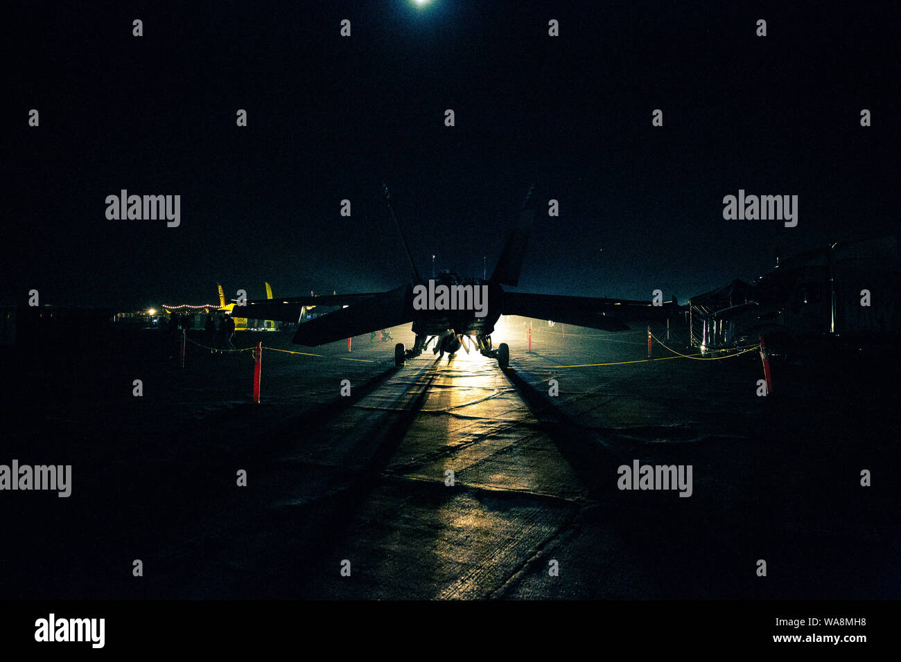 Airforce Fighter Jet Illuminated from Behind Stock Photo - Alamy