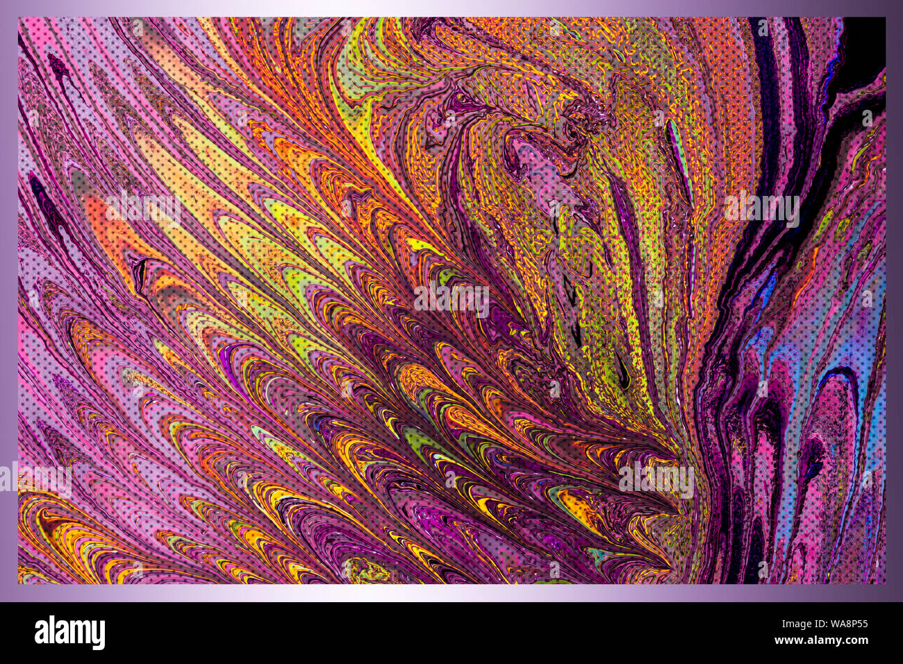 Traditional Ottoman Turkish abstract marbling art patterns as ...