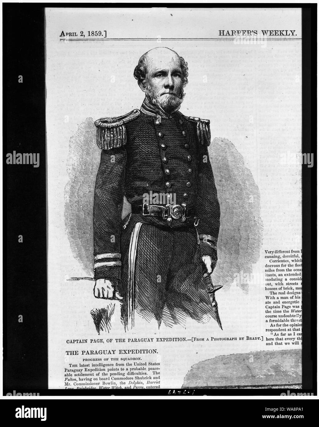 Captain Page of the Paraguay expedition / From a photograph by Brady ...