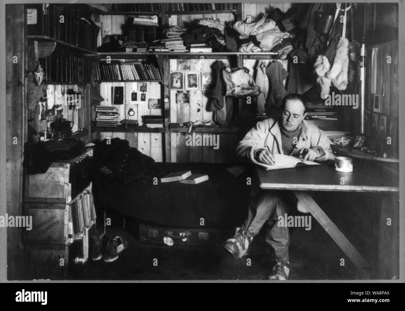 Captain Robert F. Scott writing in his diary Stock Photo - Alamy