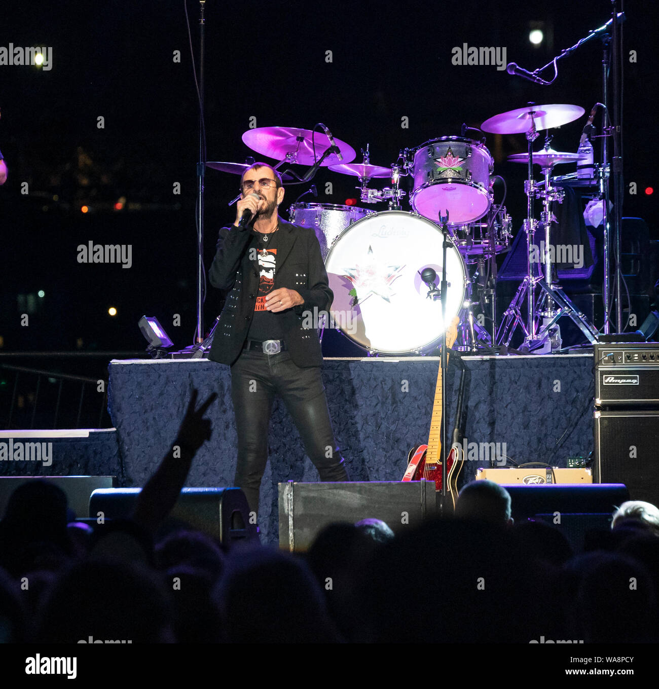 New York, NY - August 18, 2019: Ringo Starr performs with his All Starr ...