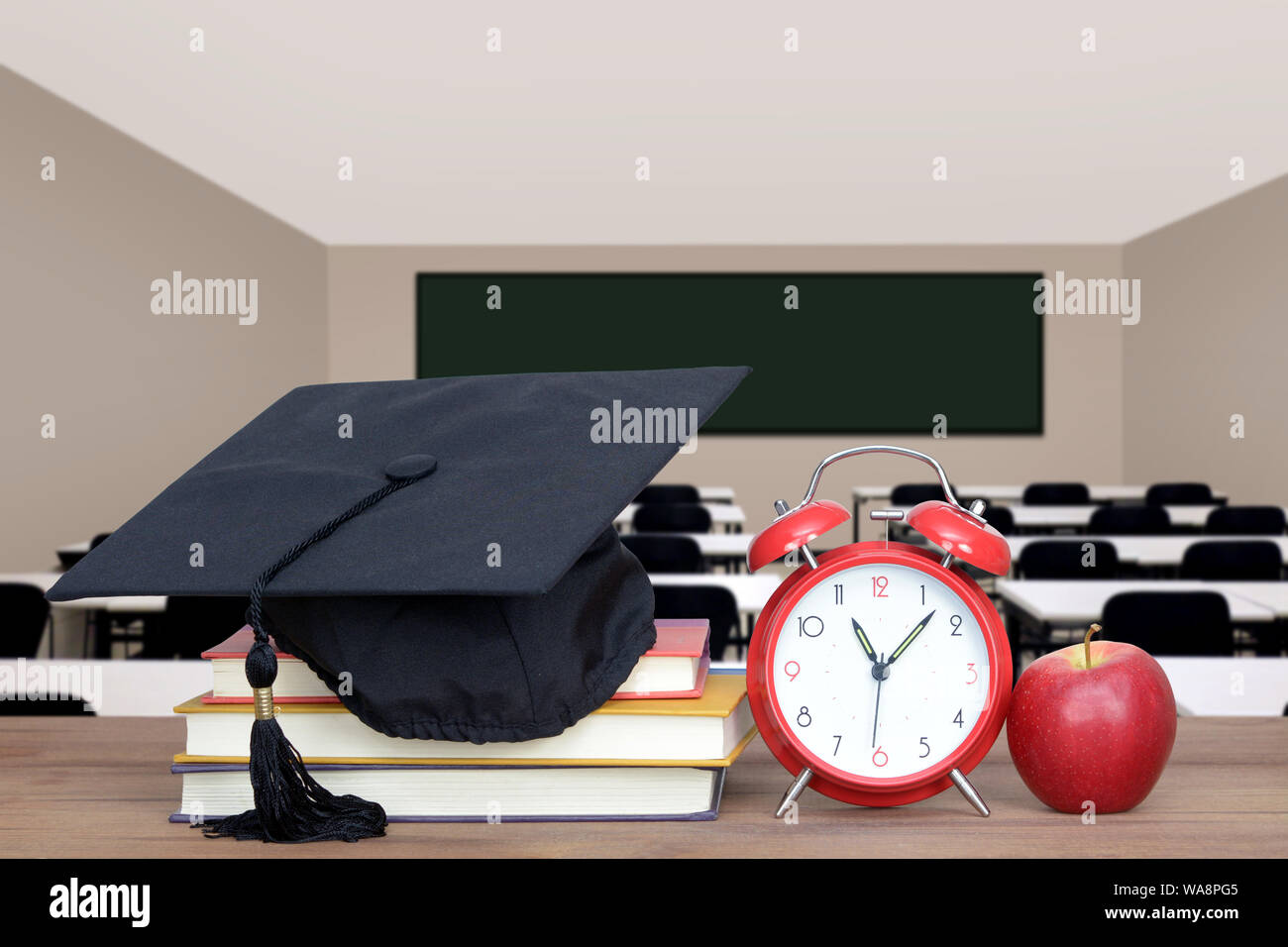 Empty classroom with book for education and Back to School concept ...
