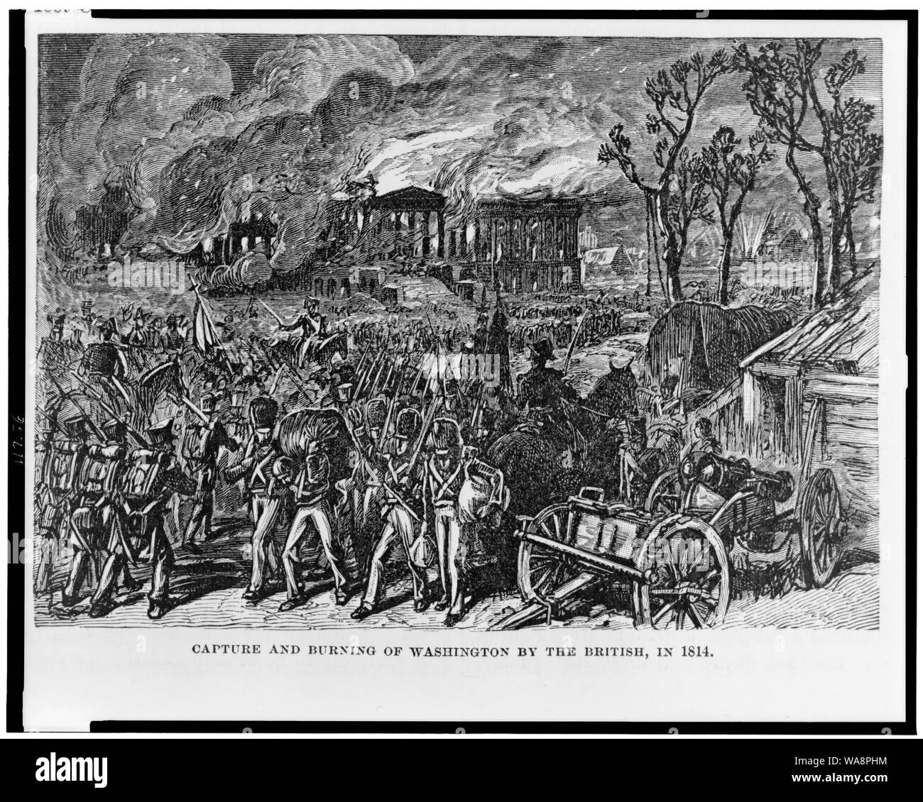Capture and burning of Washington by the British, in 1814 Stock Photo ...