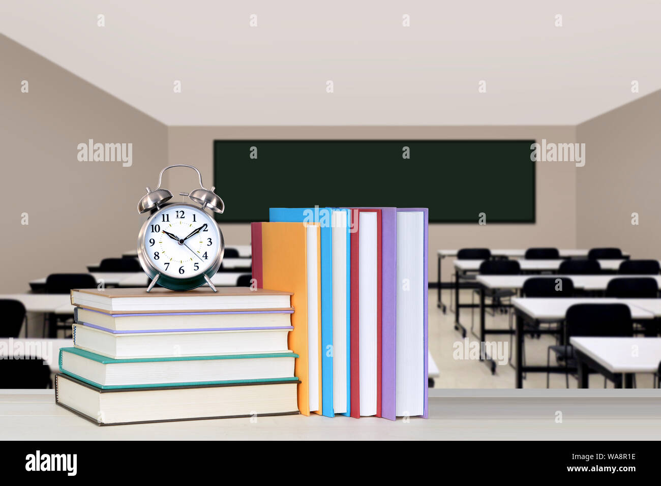 Empty classroom with book for education and Back to School concept ...