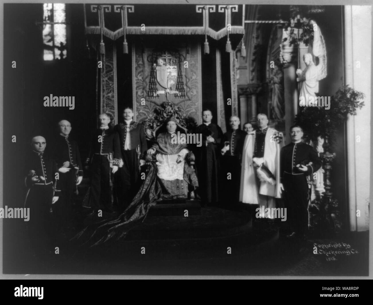 Cardinal William H. O'Connell, full-length portrait, seated on throne ...