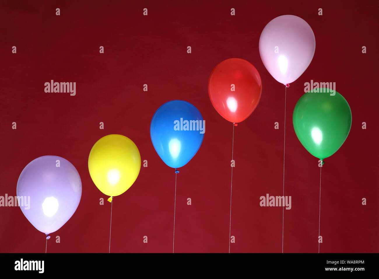 Multi colored helium balloons Stock Photo - Alamy