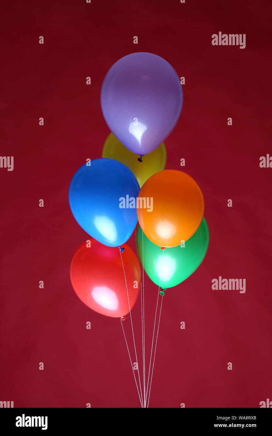 Multi colored helium balloons Stock Photo - Alamy