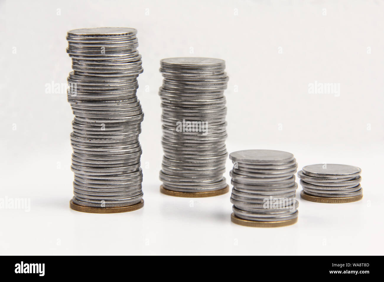 Stacks of Indian coins Stock Photo - Alamy