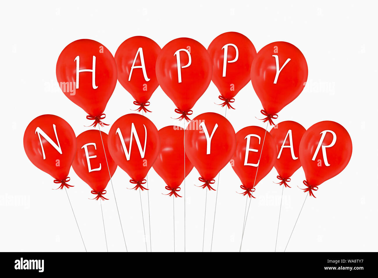 Red balloons happy new year hi-res stock photography and images - Alamy