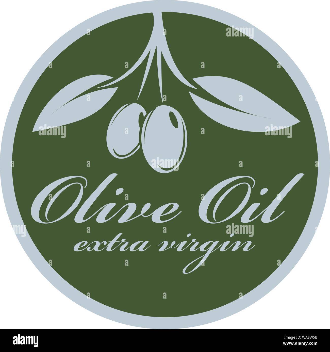 round extra virgin olive oil logo or sticker vector illustration Stock ...