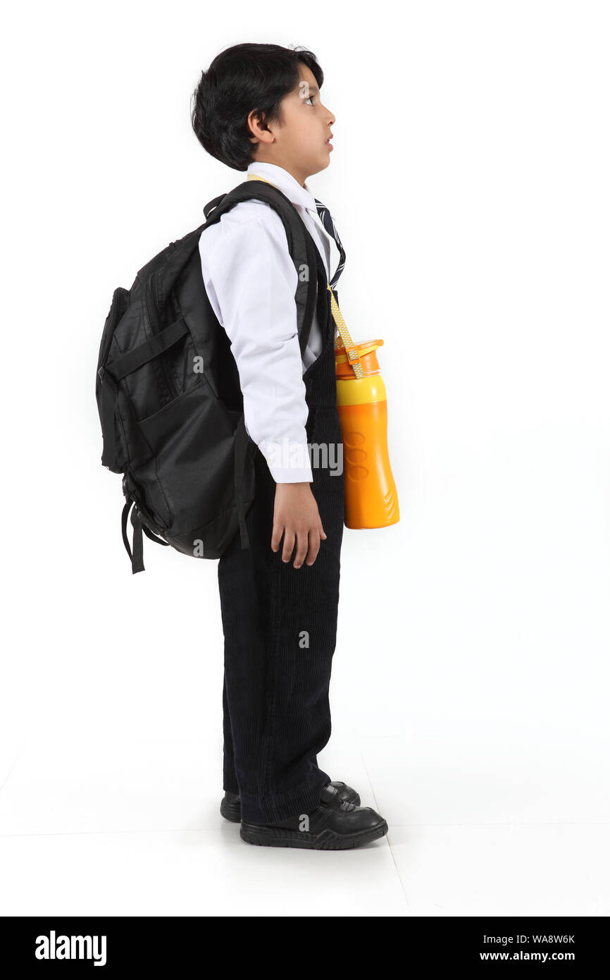 Child with backpack side view hi-res stock photography and images - Alamy