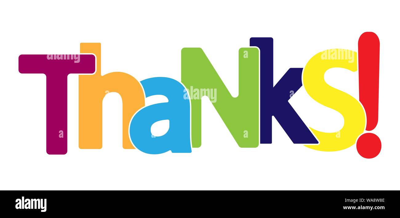 Colorful banner that says THANKS! Lettering for design and decoration ...