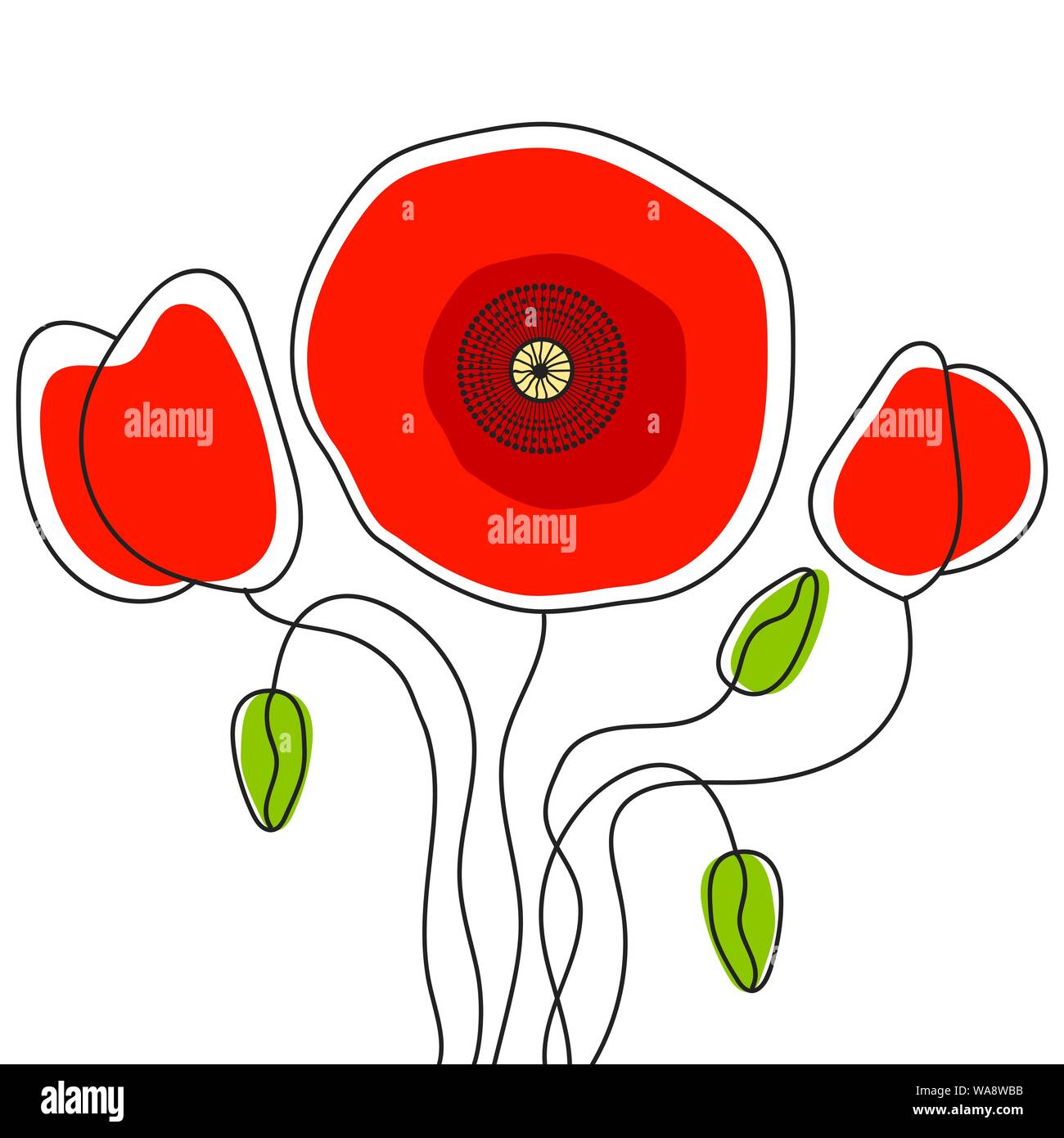 Poppy - Poppy Appeal. Modern Paper Design Isolated On White. Decorative ...