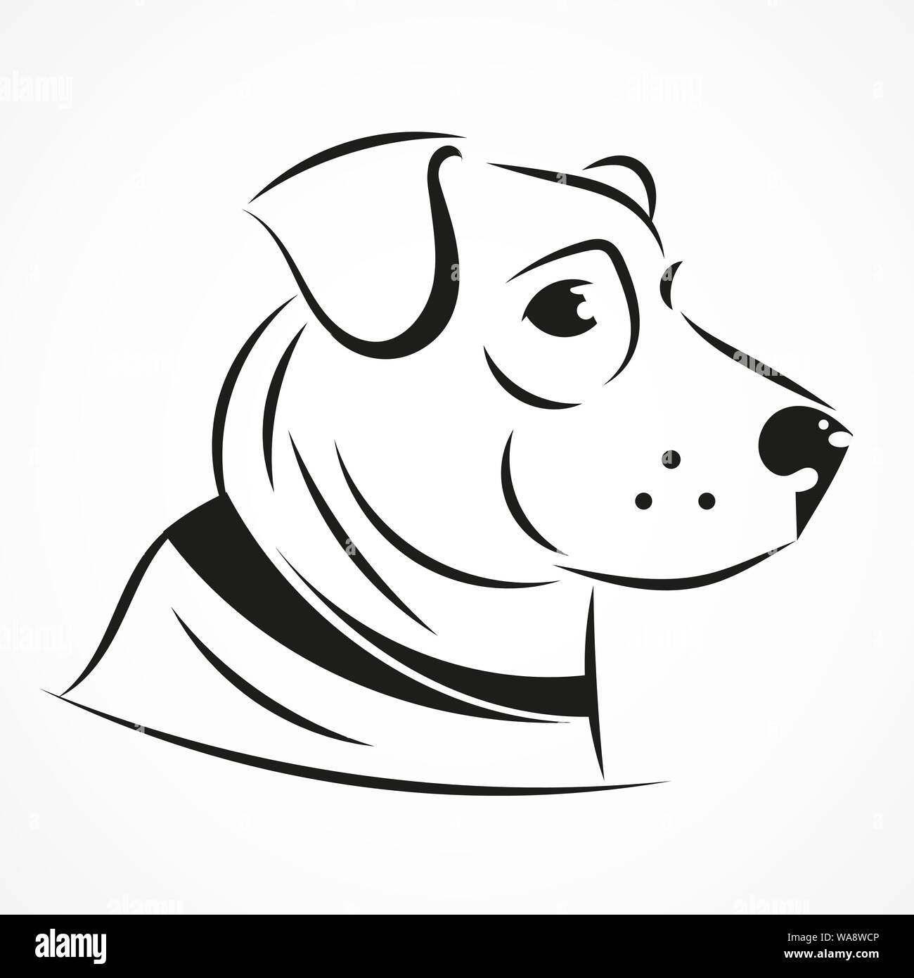 Vector Silhouette Of Dogs, Isolated On A Background. Vector ...