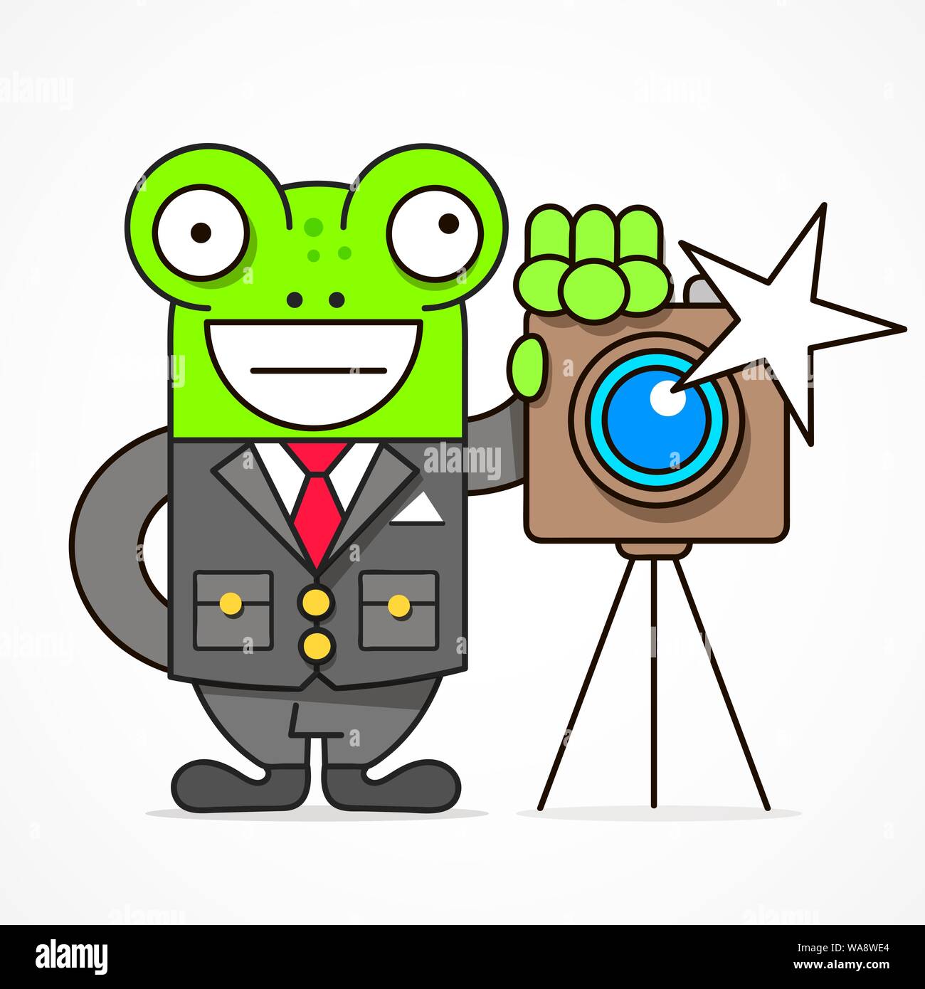 Vector Cartoon Style Character Of Photographer. Isolated On Background ...
