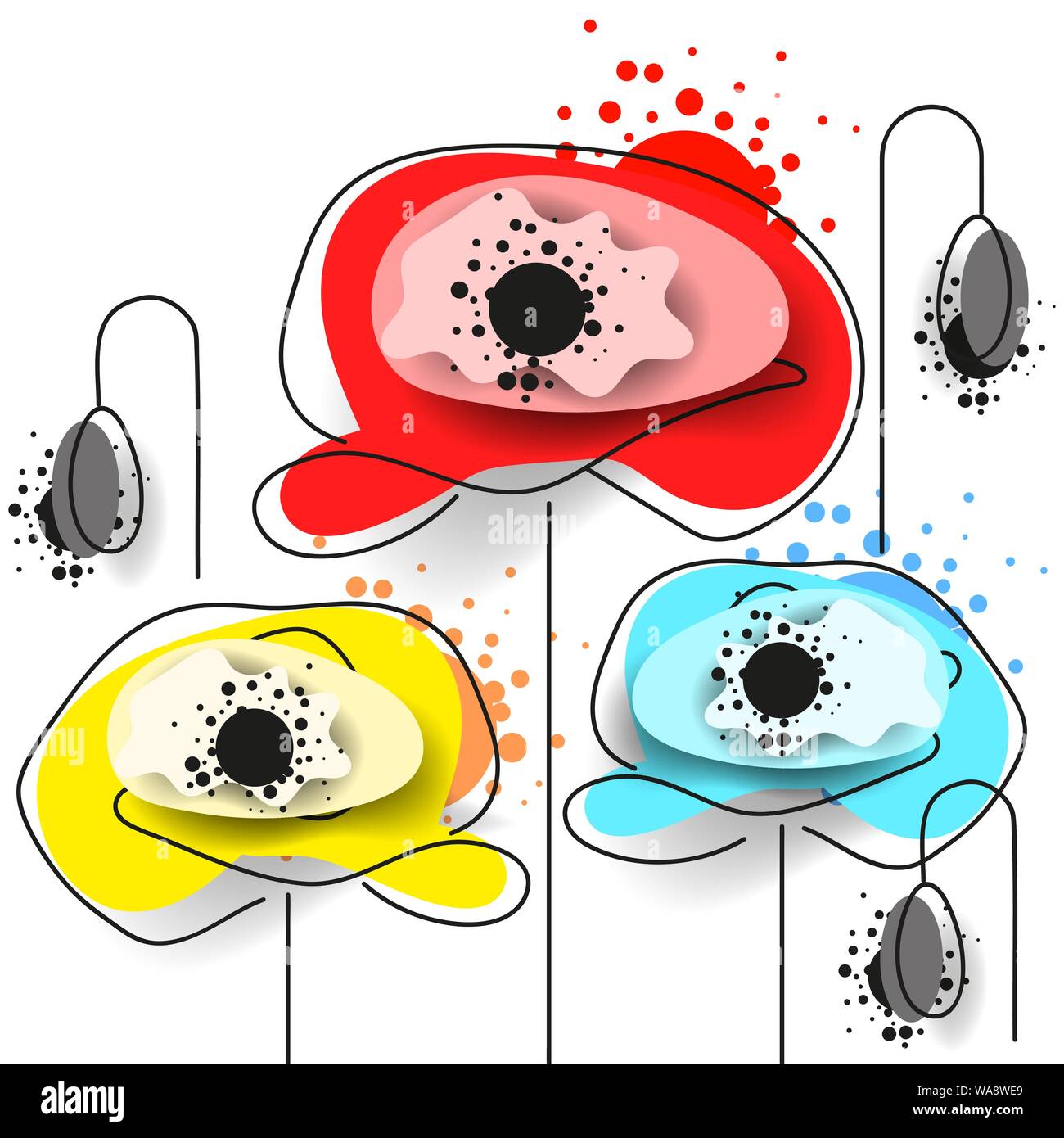 Poppy - Poppy Appeal. Modern Paper Design Isolated On White. Decorative ...