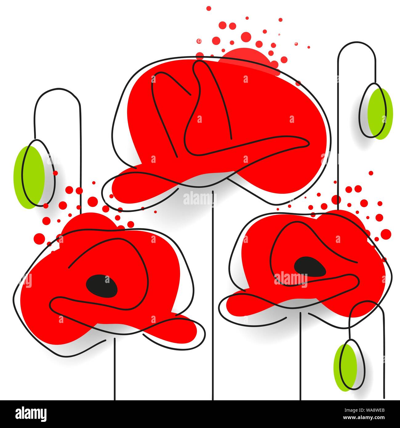 Poppy - Poppy Appeal. Modern Paper Design Isolated On White. Decorative ...