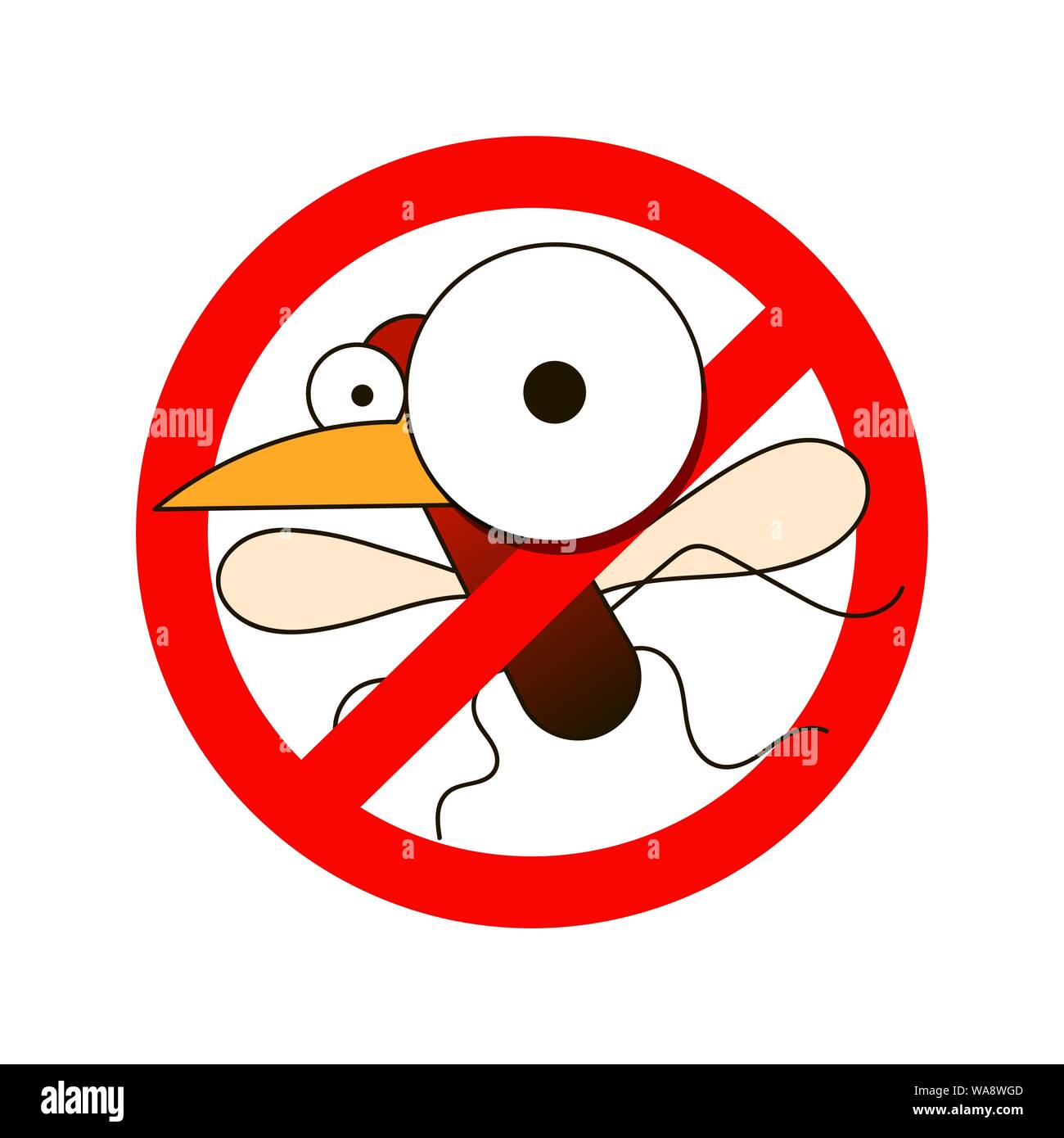 Mosquito Warning Prohibited Sign. Anti Mosquitoes, Insect Control ...