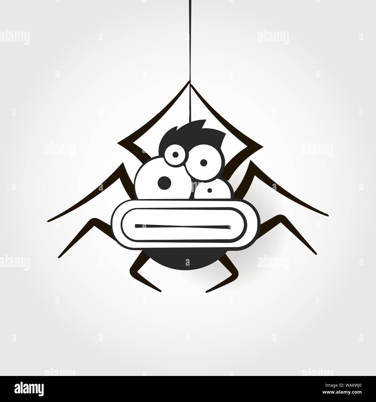 Hanging Vector Icon Spider Fear Phobia Psychology Vector Illustration ...