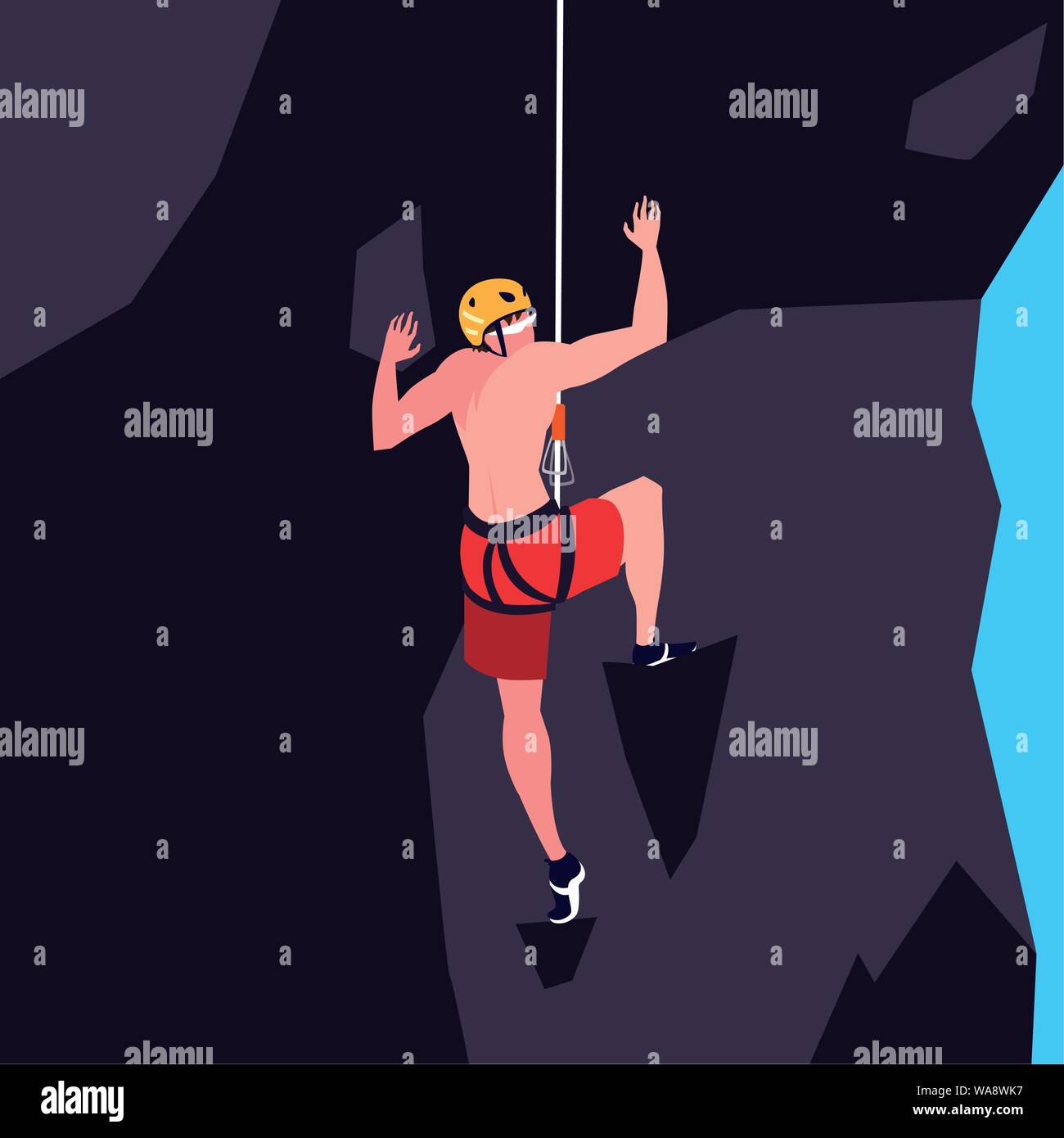 man athlete practicing climbing character vector illustration design ...