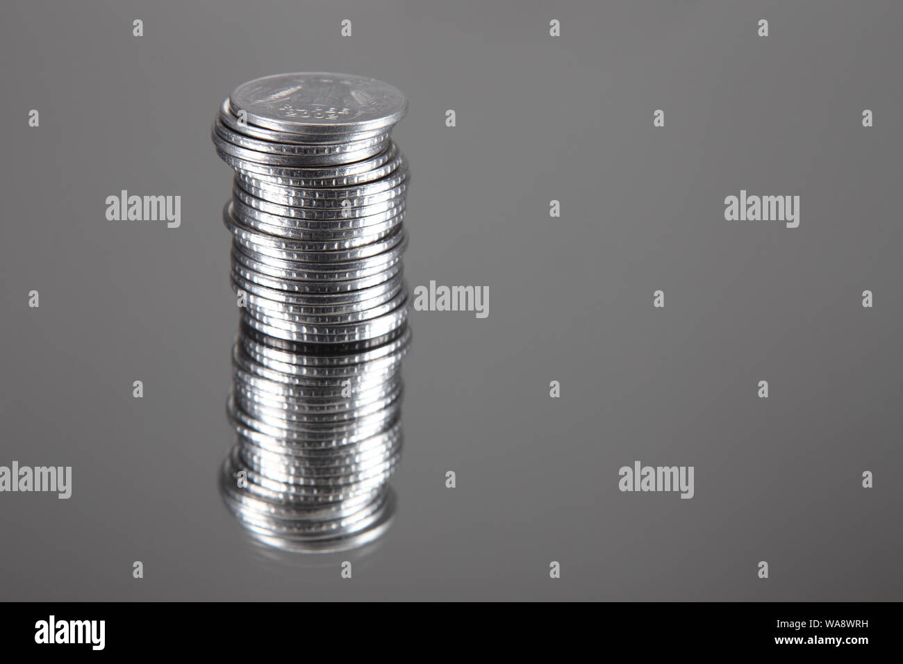 Stacks of Indian coins Stock Photo - Alamy