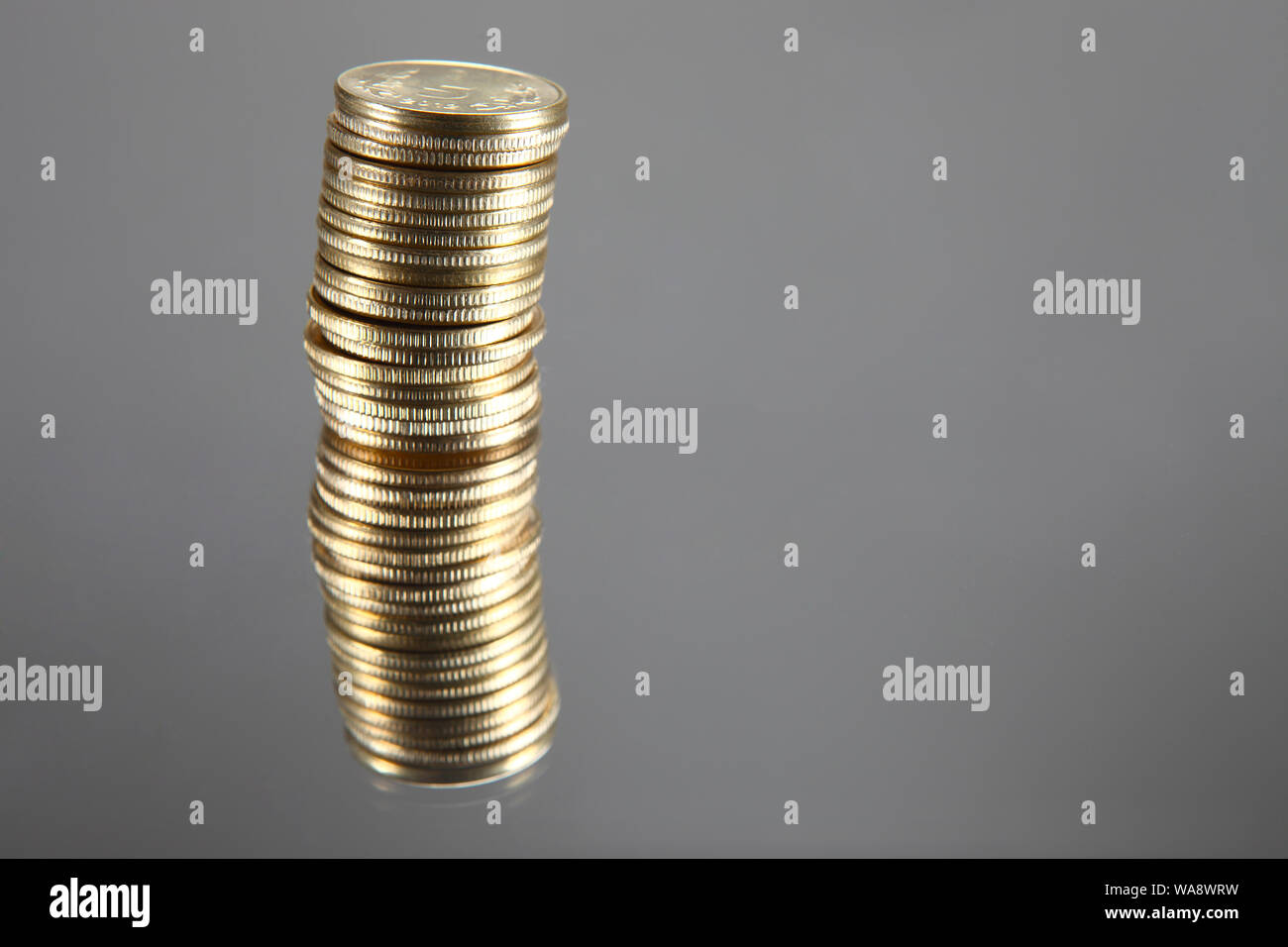 Stacks of Indian coins Stock Photo - Alamy