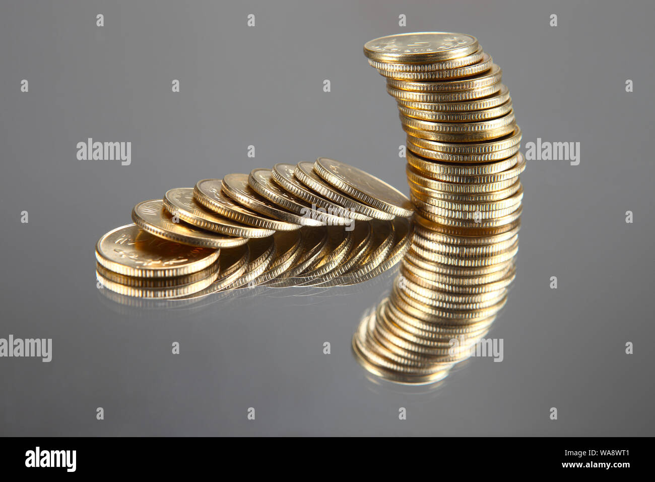 Stacks of Indian coins Stock Photo - Alamy