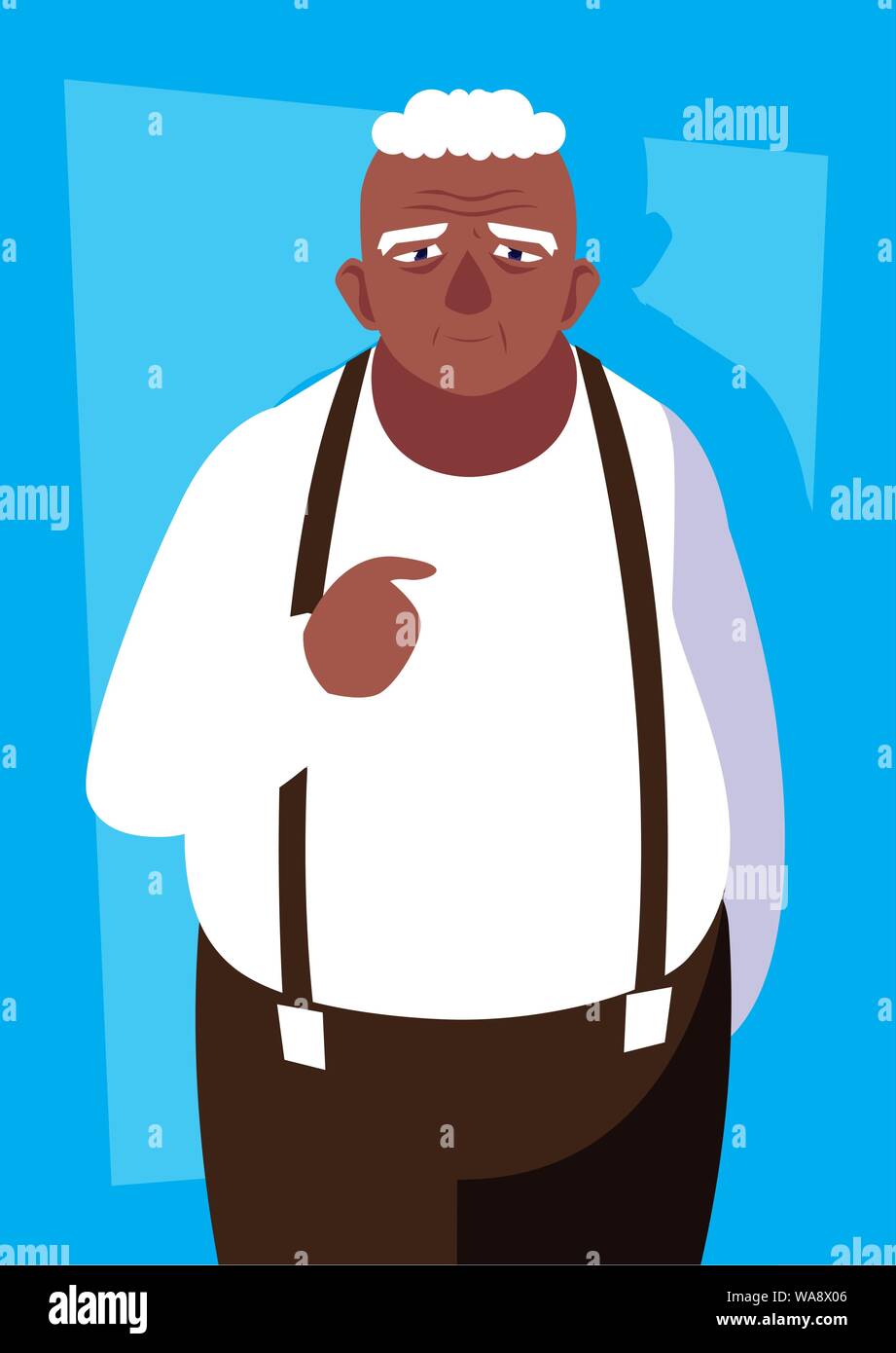 fat old man avatar character vector illustration design Stock Vector ...