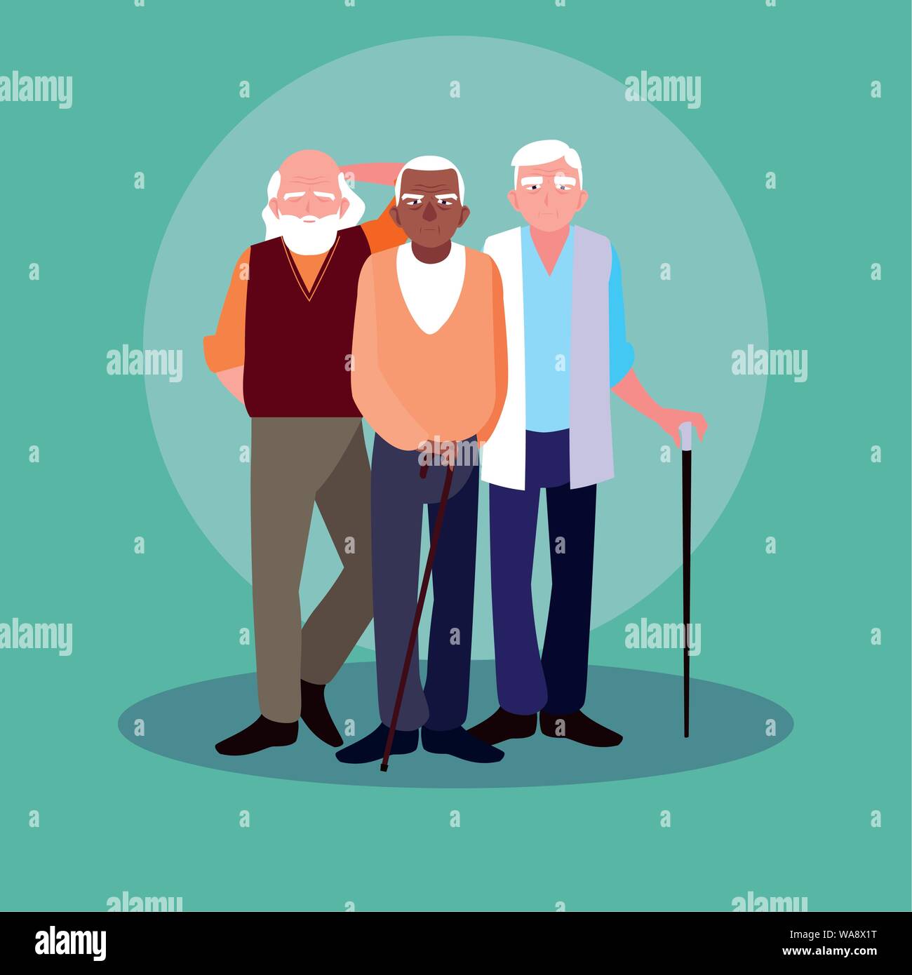 group of old men avatar character vector illustration design Stock ...
