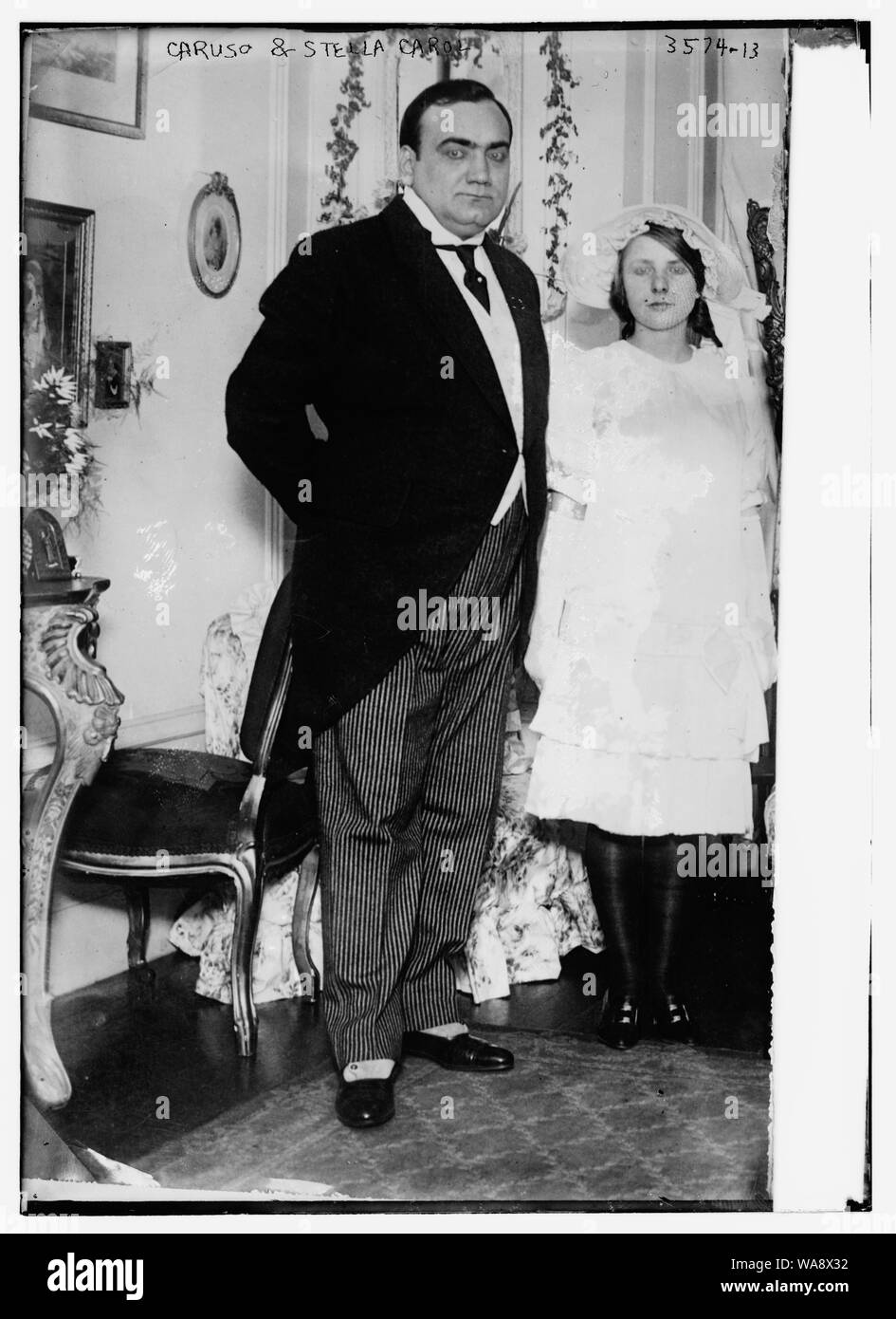 Caruso and Stella Carol; George Grantham Bain Collection Stock Photo ...