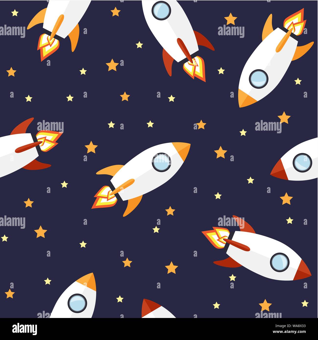 Vector seamless pattern with rocket. Space background Stock Vector Image & Art - Alamy