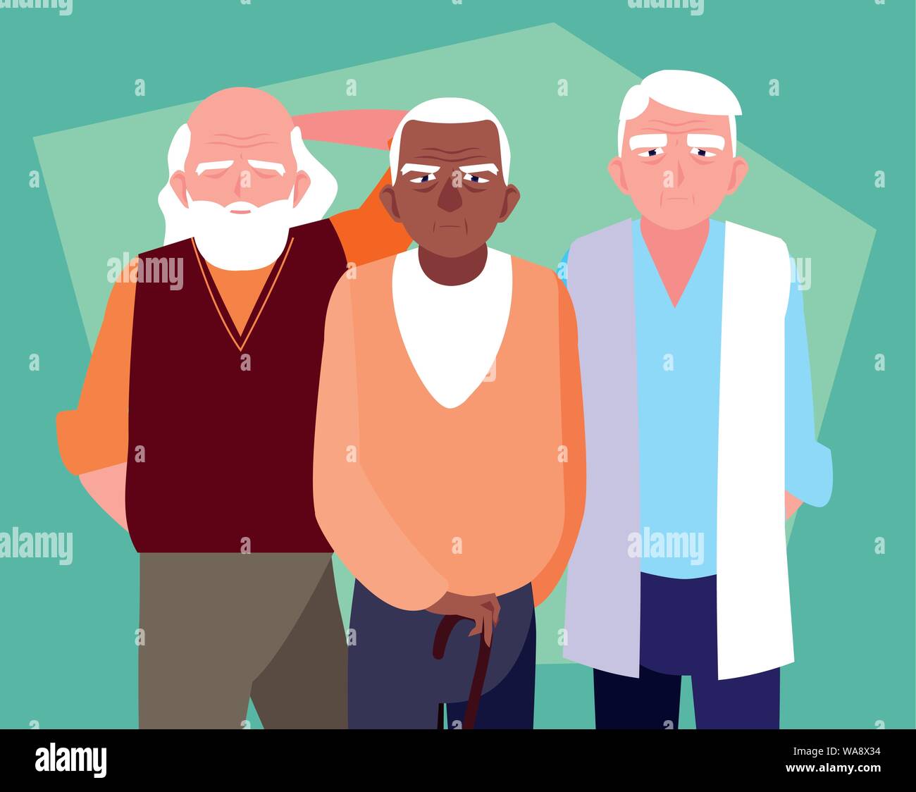 group of old men avatar character vector illustration design Stock ...
