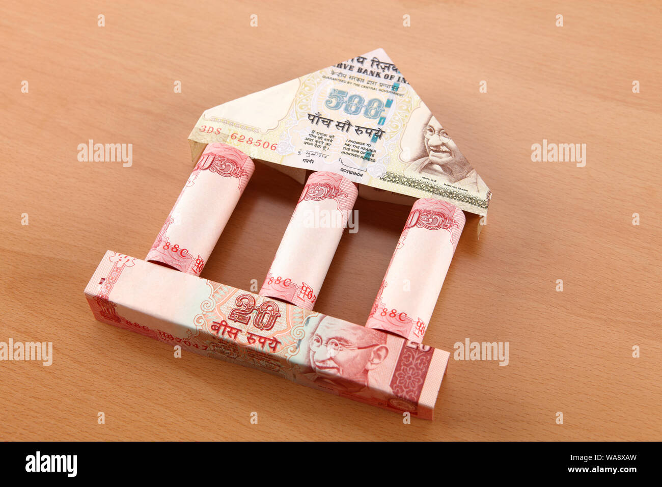Model home made of Indian paper currency Stock Photo - Alamy