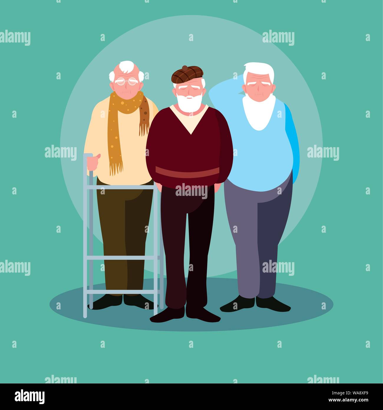 group of old men avatar character vector illustration design Stock ...