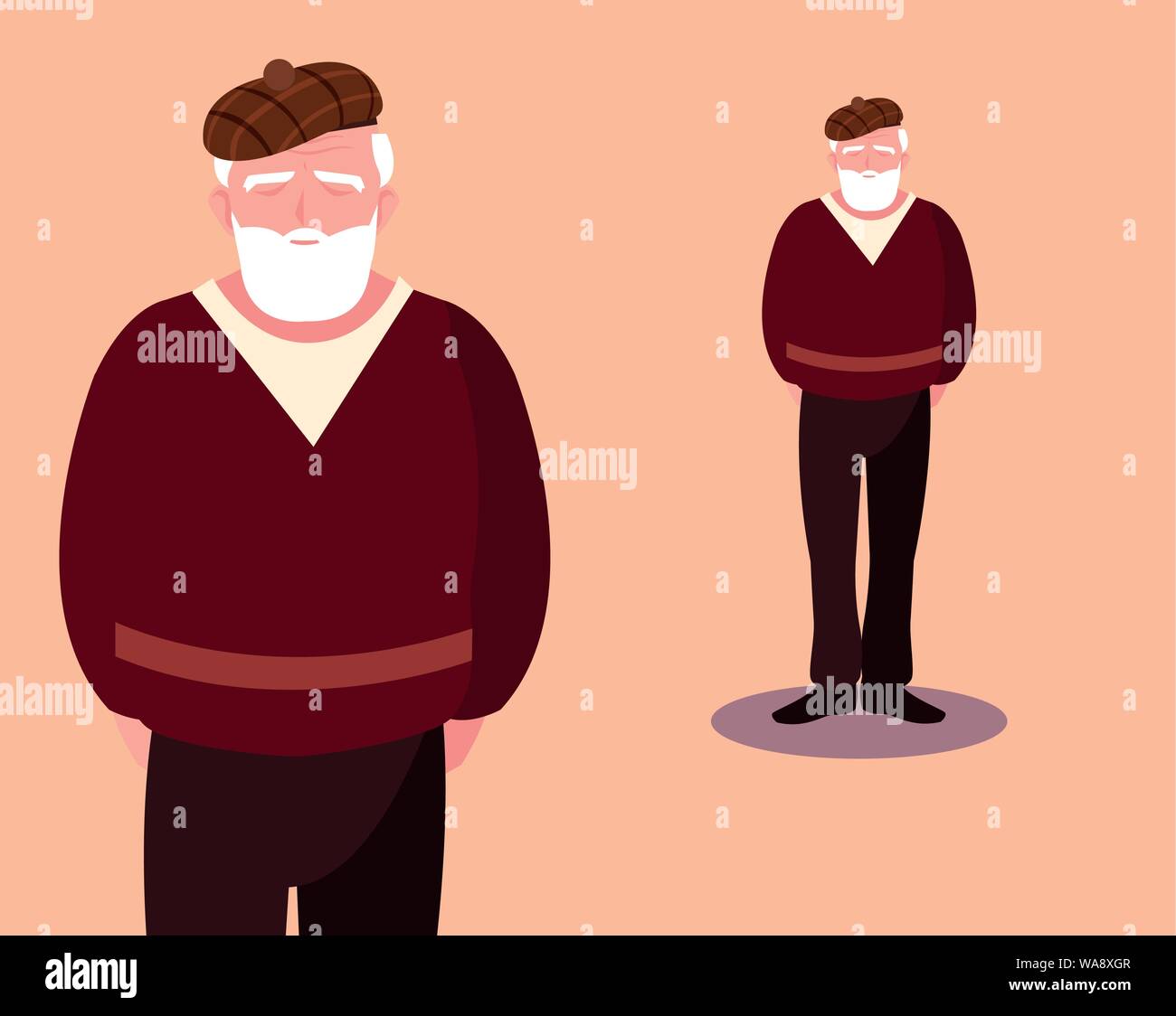 old man elder elderly adult aged vector ilustration Stock Vector Image ...