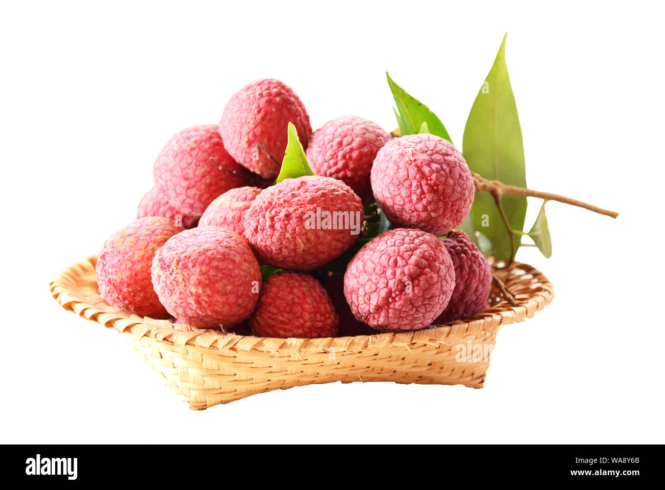 Fresh lychee in Basket Stock Photo - Alamy