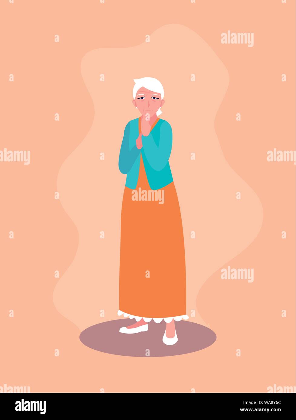 cute old woman avatar character vector illustration design Stock Vector ...