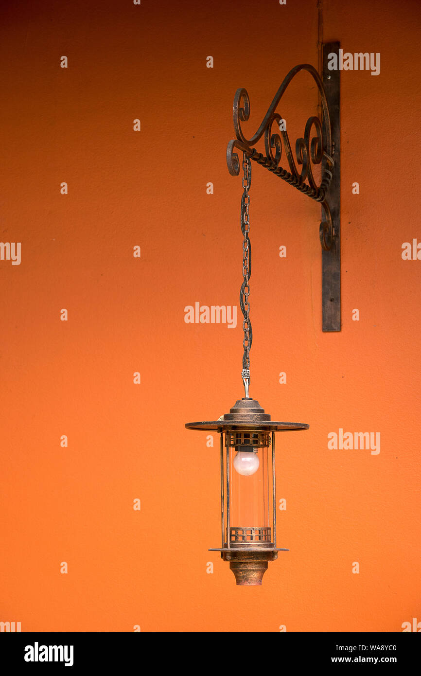 Old lamp hanging in dark hi-res stock photography and images - Alamy
