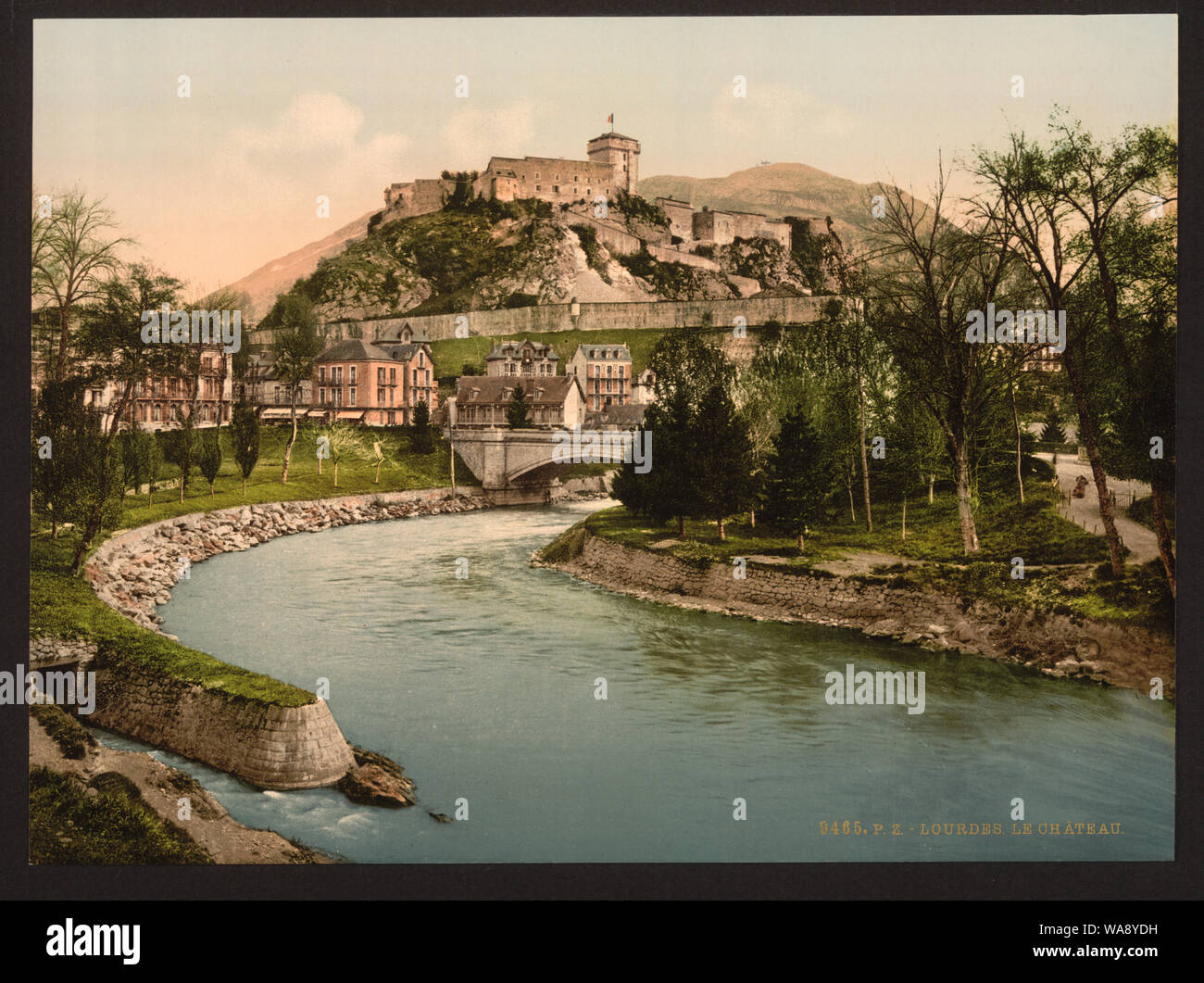 Castle and river, Lourdes, Pyrenees, France Stock Photo - Alamy